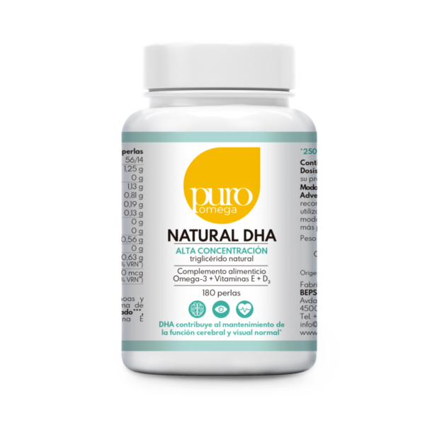 Natural DHA alta concentración 60 perlas - Omega 3 DHA y EPA
