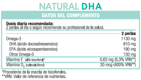 Natural DHA alta concentración - Omega 3 DHA y EPA