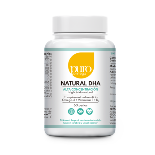 Natural DHA alta concentración 60 perlas - Omega 3 DHA y EPA